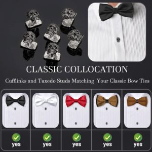 Mens Cufflinks and Tuxedo Studs Set in Gift Box, Easy to Wear, Gifts or Jewelry for Men, Wedding Accessories, Designed by HAWSON.