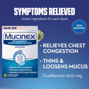 Mucinex SE 12 Hour Chest Congestion Expectorant, Tablets, 68 Count