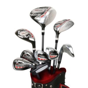 powerbilt pro power complete golf set for men with stand bag, right hand