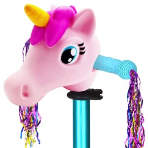 kid's bike streamers| colorful ribbons tassel & unicorn | dinosaurs head decoration toys gifts for toddlers kids scooter| bike| bicycle| jump stick, unicorn set