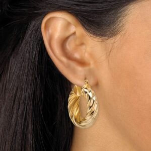 PalmBeach Goldtone Twisted Hoop Earrings (38mm)