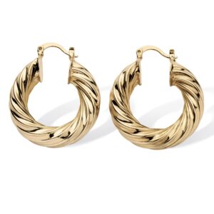 PalmBeach Goldtone Twisted Hoop Earrings (38mm)