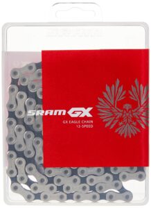 sram gx eagle hollow pin 12-speed chain 126 links with powerlock, silver/gray