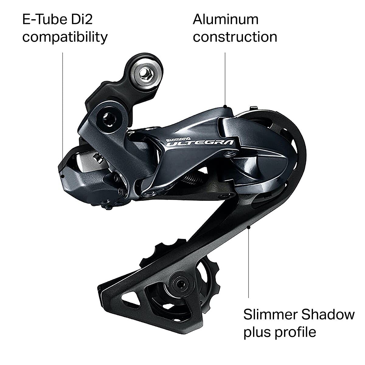 Shimano Ultegra RD-R8050-GS Di2 Rear Derailleur - 11-Speed, Medium Cage, Black