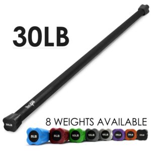 Yes4All Total Body Workout Weighted Pilates Bar, Body Bar For Exercise, Therapy, Aerobics, and Yoga, Strength Training, 30lbs