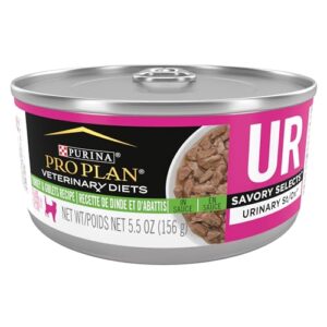 purina pro plan veterinary diets ur urinary st/ox savory selects feline formula turkey & giblet recipe in sauce wet cat food - (pack of 24) 5.5 oz. cans