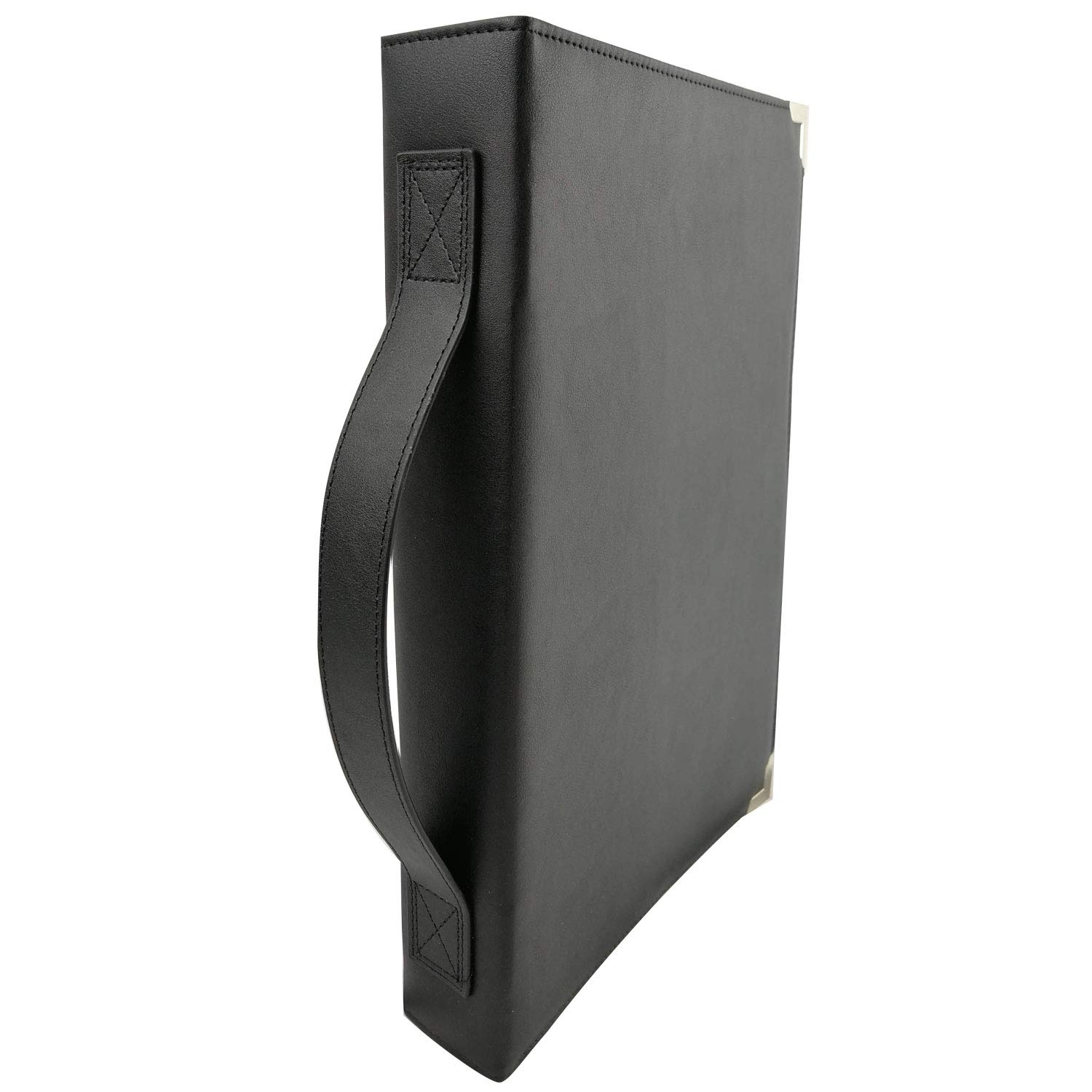 MSP Large Music Sheet Piano Folder 10" x 13.5" with Handle and 3 Rings Binder Large (220-Black) (Music Folder with Handle & Strap)