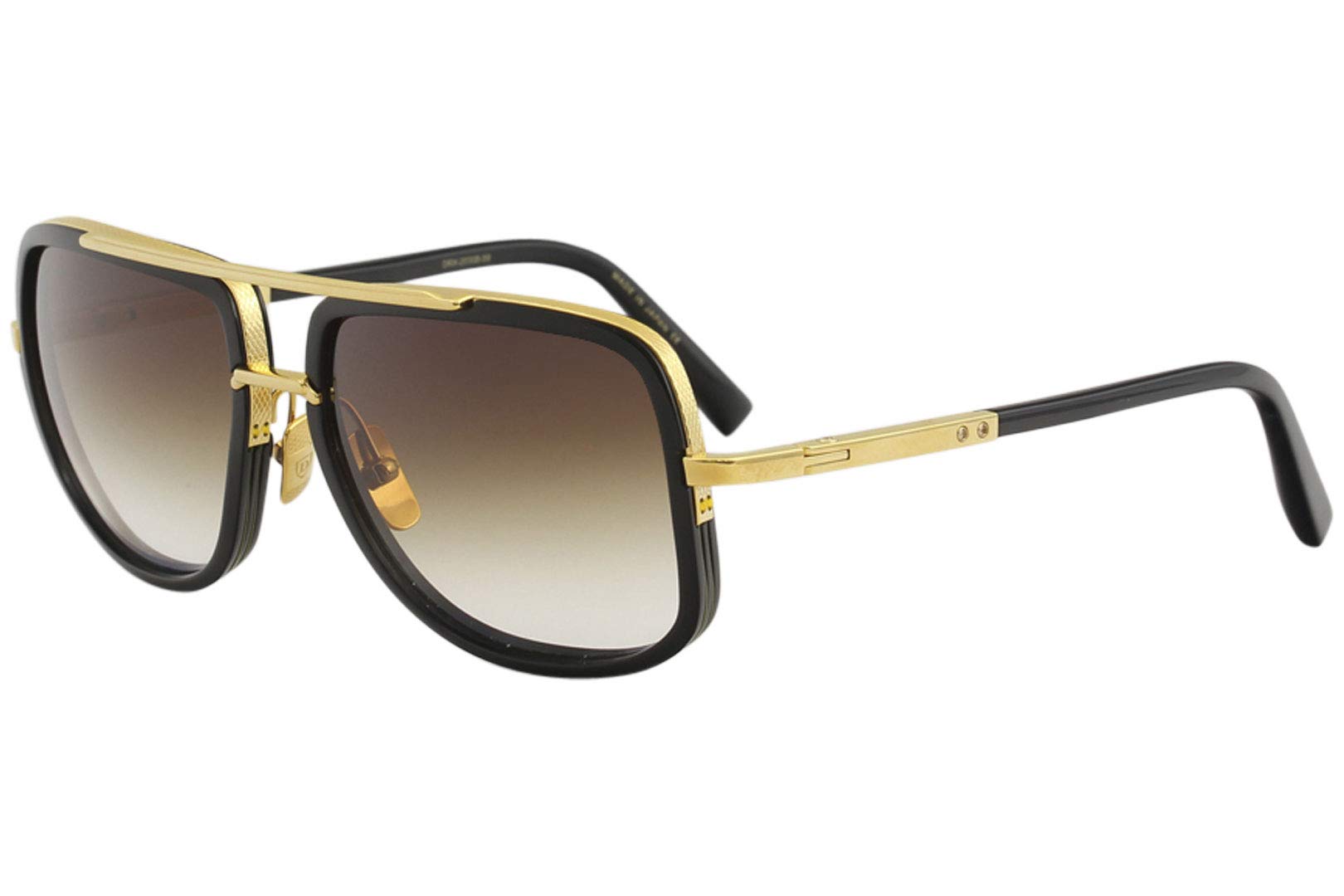 Dita DRX-2030B-59-Z - Mach-One Sunglasses Shiny 18K Gold - Black w/D.Brown to Clear-AR 59mm