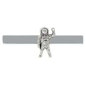 mendepot antique silver tone astronaut tie clip space pilot tie clip with box