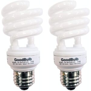 goodbulb 13-watt compact fluorescent bulb - 2700k warm white color - ultra mini spiral cfl light bulbs - e26 medium base (pack of 2 bulbs)