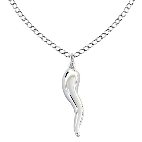 Ritastephens Sterling Silver Italian Horn Rolo Chain Necklace 18 20 24 (24)