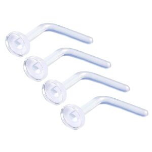 4pcs 20g nose piercing jewelry clear retainer bioflex, clear, size no size