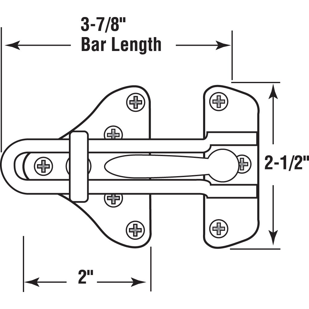 Prime-Line U 11318 Swing Bar Door Guard With High Security Auxiliary Lock, Chrome Finish (Single Pack)