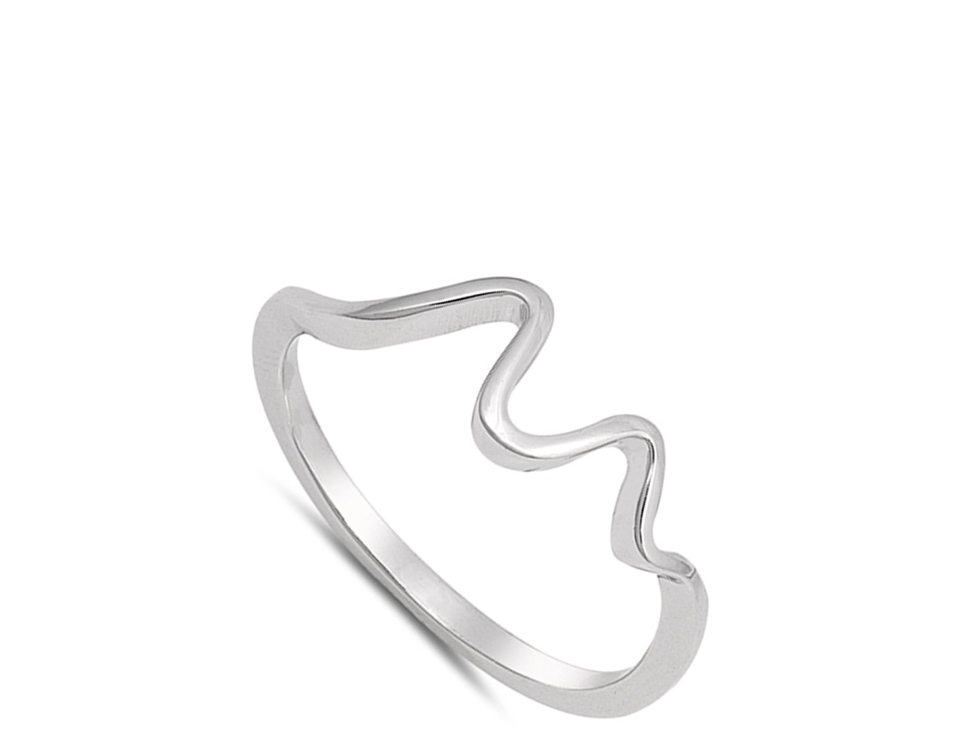 Thin Swirl Wave Ocean Tide Promise Ring New .925 Sterling Silver Band Size 6