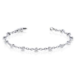 kobelli round moissanite station bracelet 1-7/8 ctw in sterling silver