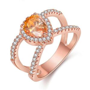 uloveido women specific hollow design rings size 9 with rose gild color for wedding girls y120-9