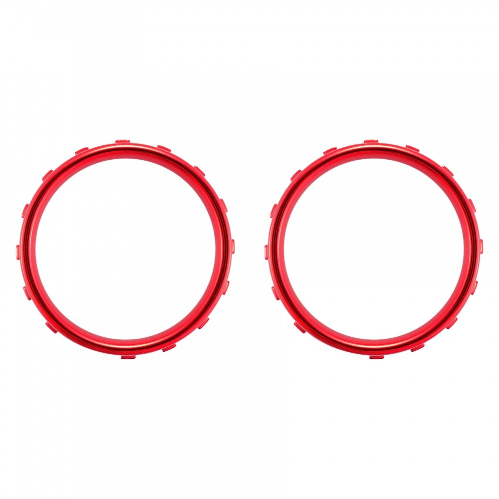 eXtremeRate Matte Chrome Red Accent Rings Accessories for Xbox One Elite Controller, Replacement Parts Profile Switch Buttons for Xbox One Elite Controller (Model 1698) - Pack of 2