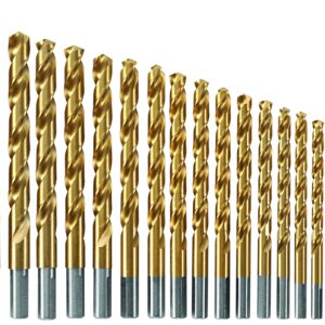 BOSCH TI29 29-Piece Assorted Set Titanium Nitride Coated Metal Drill Bits with Included Case with Three-Flat Shank for Applications in Heavy-Gauge Carbon Steels, Light Gauge Metal, Hardwood