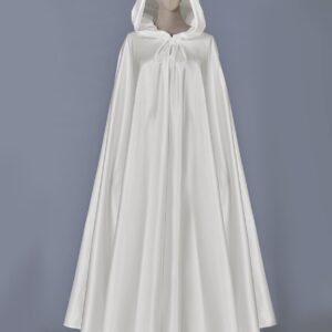 BEAUTELICATE Women's Wedding Hooded Cape Bridal Cloak Poncho Full Length Light Ivory