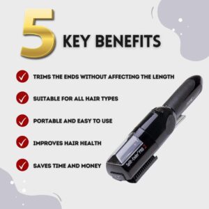 Split-Ender Pro 2 - The Original Cordless Split End Hair Trimmer Automatic Rechargeable Home Tool Hair Clipper 2-in-1 for Dry Damaged Splitting Broken Brittle Straight Curly Frizzy Beauty - Black