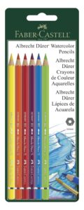 faber-castell albrecht durer watercolor pencils, set of 6 colors - professional art supplies, quality water colored pencils for artists