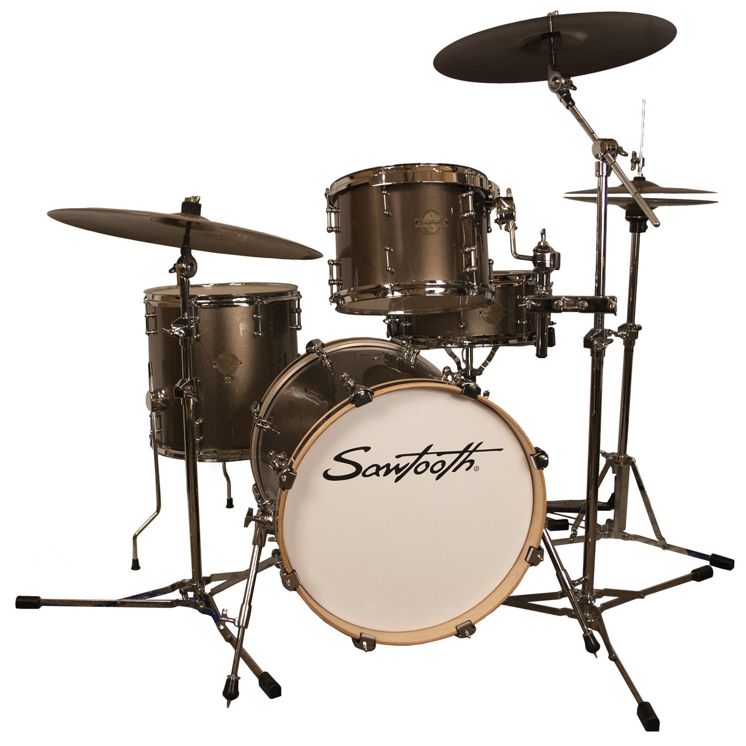 Sawtooth Command Series 4-Piece 18" Bass, ChromaCast Hardware, Champagne, Drum Set with Zildjian S Family Cymbals (ST-COM-4PC-18-C-S)