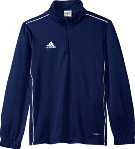 adidas unisex youth soccer core18 training top, dark blue/white, x-large