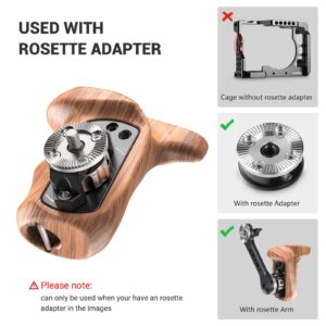 SMALLRIG Right Side Rosette Wooden Handle for Shoulder Mount Support Rig, Right Hand - 1941