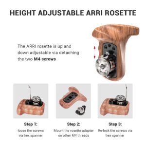 SMALLRIG Right Side Rosette Wooden Handle for Shoulder Mount Support Rig, Right Hand - 1941