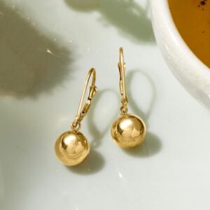 Ross-Simons 8mm 14kt Yellow Gold Bead Drop Earrings