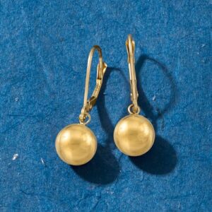 Ross-Simons 8mm 14kt Yellow Gold Bead Drop Earrings