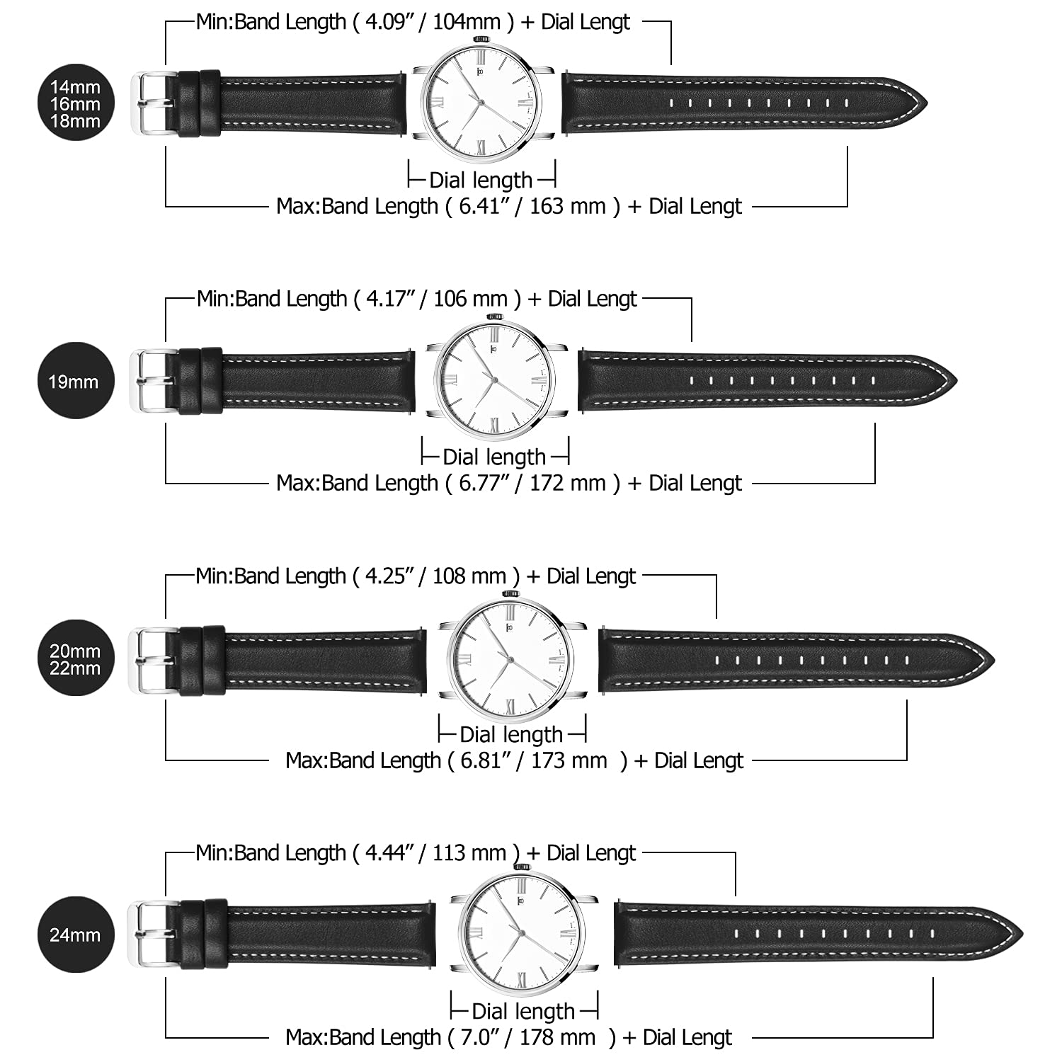 Fullmosa 22mm Leather Watch Bands Compatible with Samsung Galaxy Watch 46mm,Galaxy Watch 3 45mm,Gear S3 Frontier/Classic,Huawei Watch GT,Garmin Vivoactive 4/Forerunner 945,Black