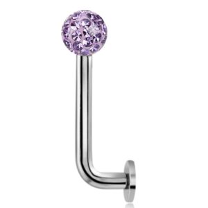 internally threaded 14g christina piercing jewelry surgical steel (13mm, purple)