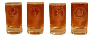 collins glencairn clan crest crystal dram tot glass - ross shaw simpson sinclair