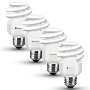 xtricity compact fluorescent light bulb t2 spiral, e26 base, 9w (40 watt equivalent), 4100k cool white, 540 lumens, cfl, 120v - ul listed, (4 pack)