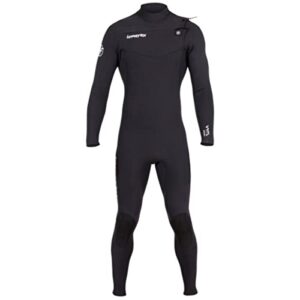 hyperflex men's vyrl 4/3mm front zip fullsuit black - s