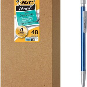 BIC Xtra-Precision Mechanical Pencil, Metallic Barrel, Fine Point (0.5mm), 48-Count