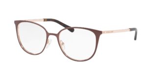 michael kors mk3017-1188 eyeglass frame lil satin brown/rose gold w/demo lens 51mm