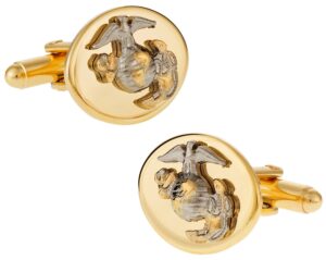 cuff-daddy gold silver usmc marine corp eagle, globe & anchor cufflinks for officer with presentation box