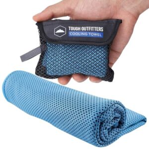 tough outdoors cooling towels (38.5"x12") - cooling towels for neck & face, cooling neck wraps - ice towel & sweat rag for camping, gym, yoga & sports