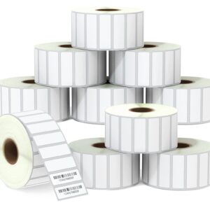 BETCKEY - 1.5" x 0.5" (38 mm x 13 mm) File Folder & Address Labels Compatible with Zebra & Rollo Label Printer,Premium Adhesive & Perforated [10 Rolls, 23500 Labels]