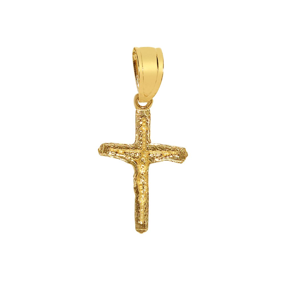 PRECIOUS STARS 14k Two-Tone Gold Crucifix Religious Cross Charm Pendant