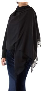 cashmere shawl scarf handmade 100% pure lightweight oversized (black)