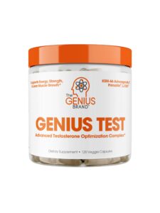 genius test, advanced testosterone booster for men - natural stamina, endurance, energy & strength enhancing supplement - lean muscle builder, brain & libido support male supplements, 120 veggie pills