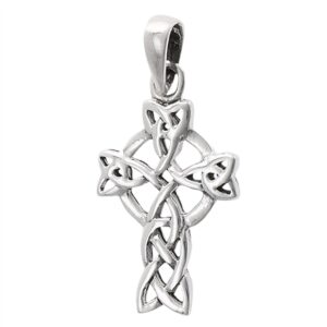 celtic cross pendant .925 sterling silver circle viking twisted medieval charm