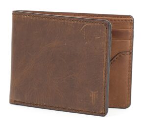 frye men's logan slim id billfold, cognac, one size