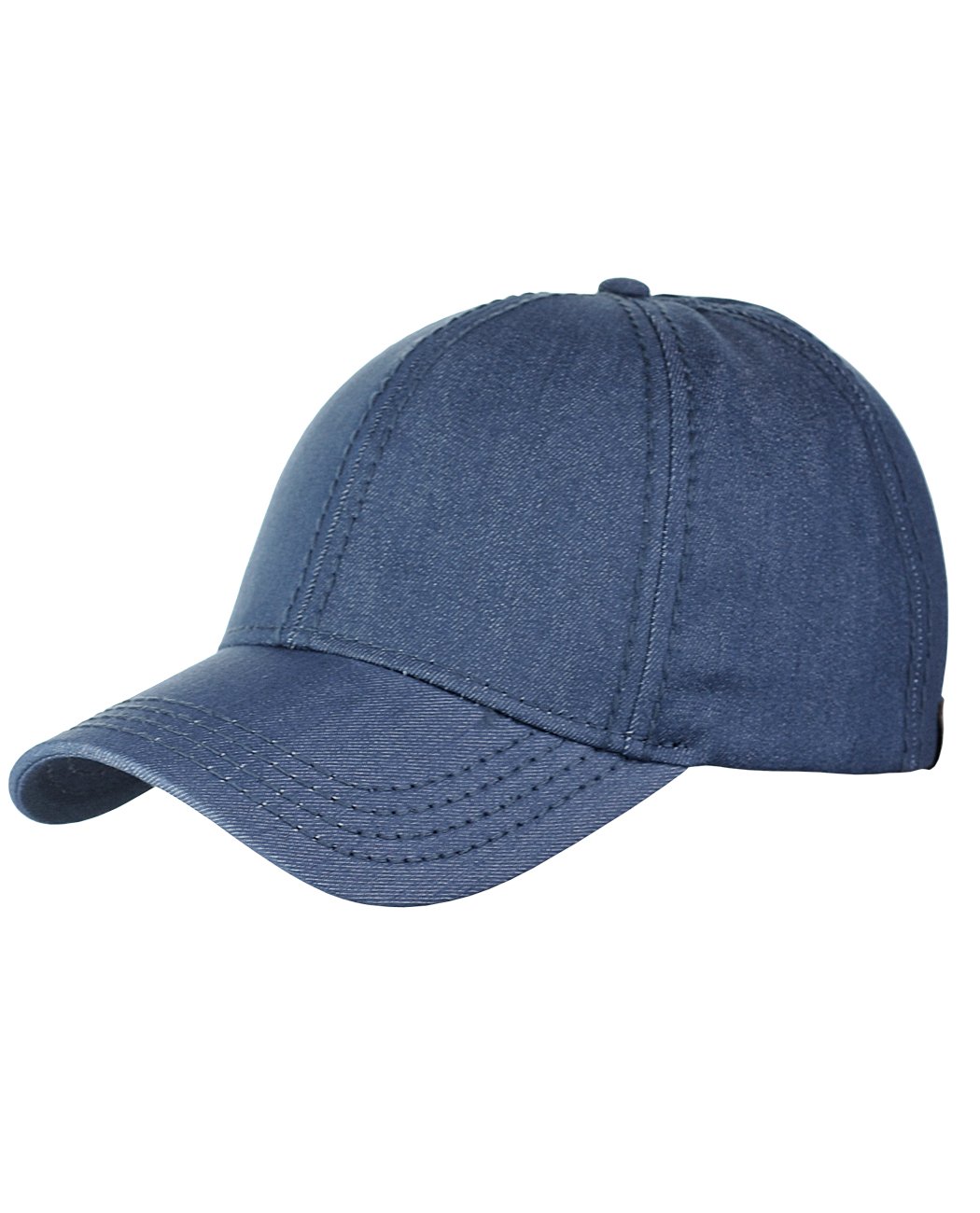 C.C Ponycap Messy High Bun Ponytail Adjustable Cotton Baseball Cap Hat, Denim