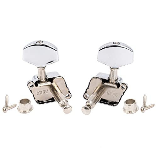 Musiclily Pro 3+3 Semi-closed Guitar Tuners String Tuning Pegs Keys Machine Heads Set for for Acoustic or Electric Guitar,Chrome