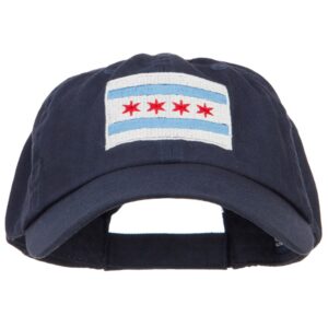 e4hats.com chicago flag embroidered low cap - navy osfm