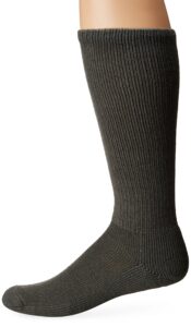 thorlos unisex ms anti-fatigue thick padded over the calf sock, foilage green, medium